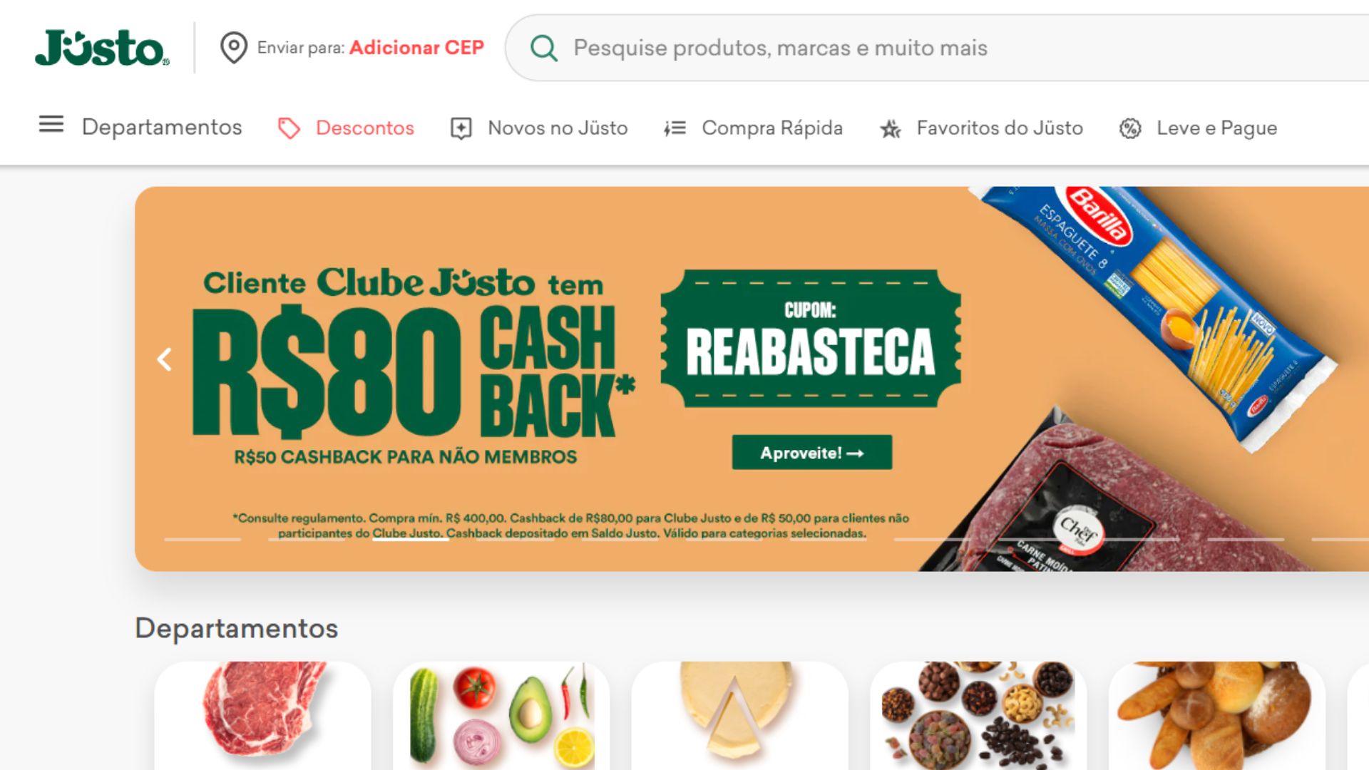 Cupom Justo Supermercado: até R$100 OFF, 2024
